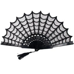 Accessories | Spiderweb Black Lace Gothic Hand Fan With Storage Pouch ...